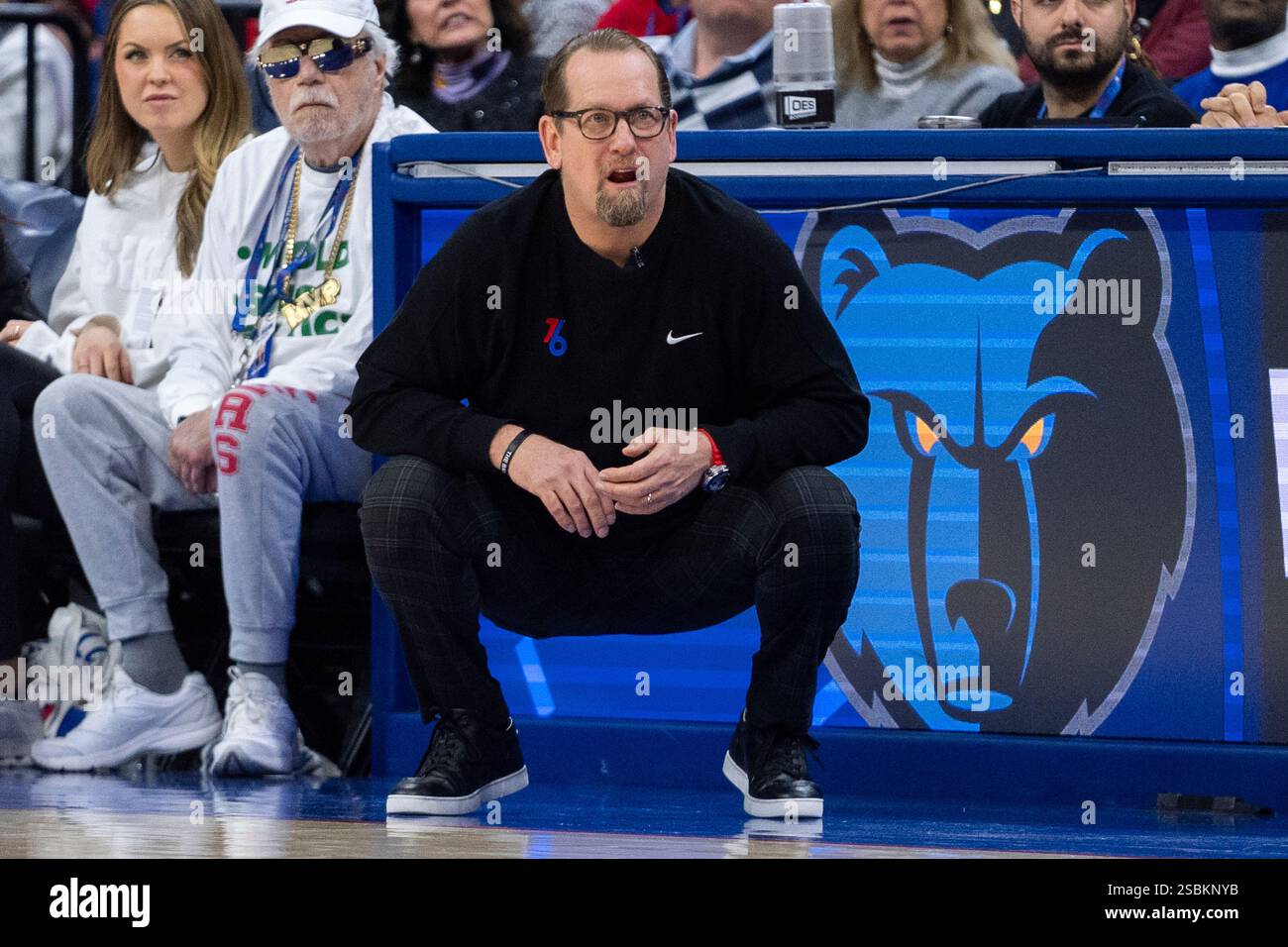 Philadelphia 76ers head coach Nick Nurse looks on during the NBA ...