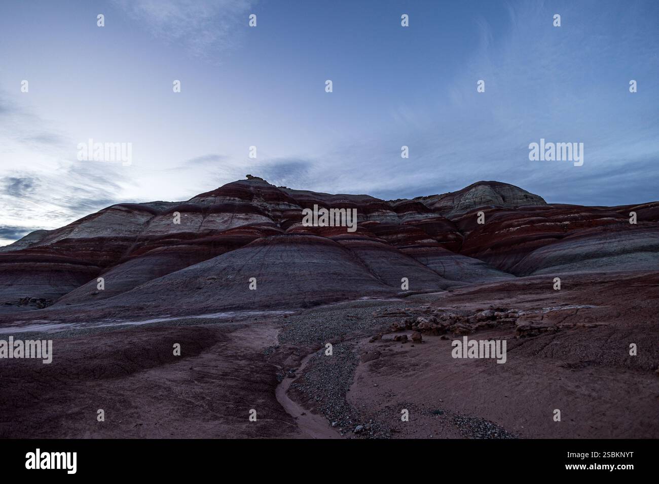 Beautiful otherworldly Bentonite Hills of Utah during the sunset or ...
