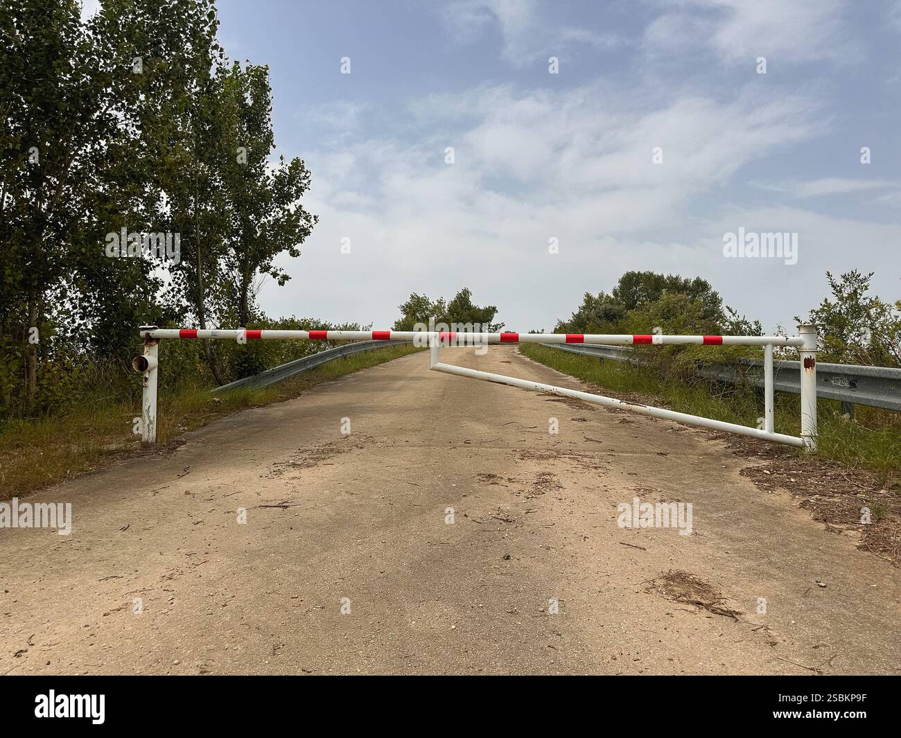 Closed Road Barrier on Rural Pathway Stock Photo - Alamy