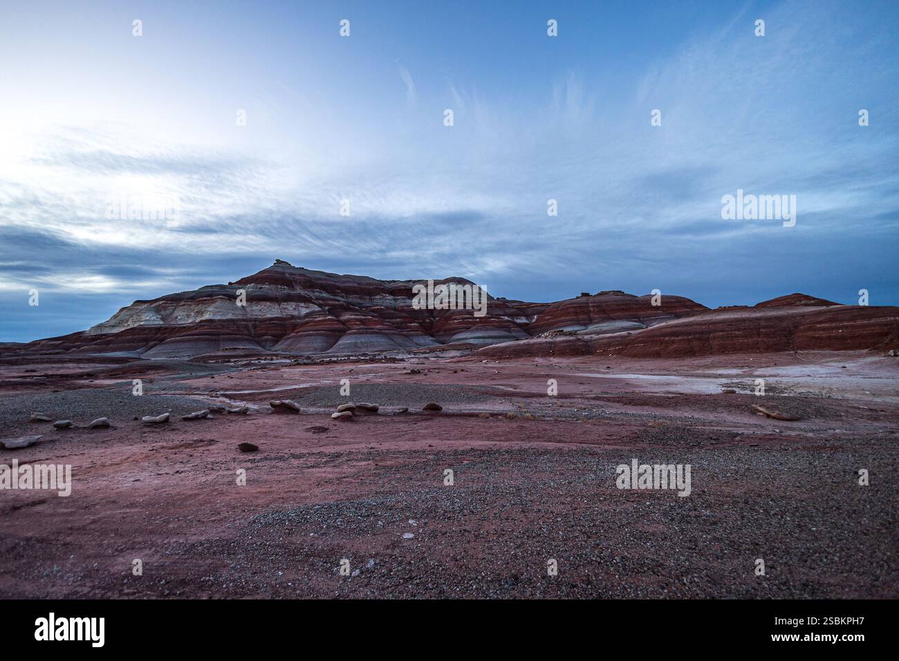 Beautiful otherworldly Bentonite Hills of Utah during the sunset or ...