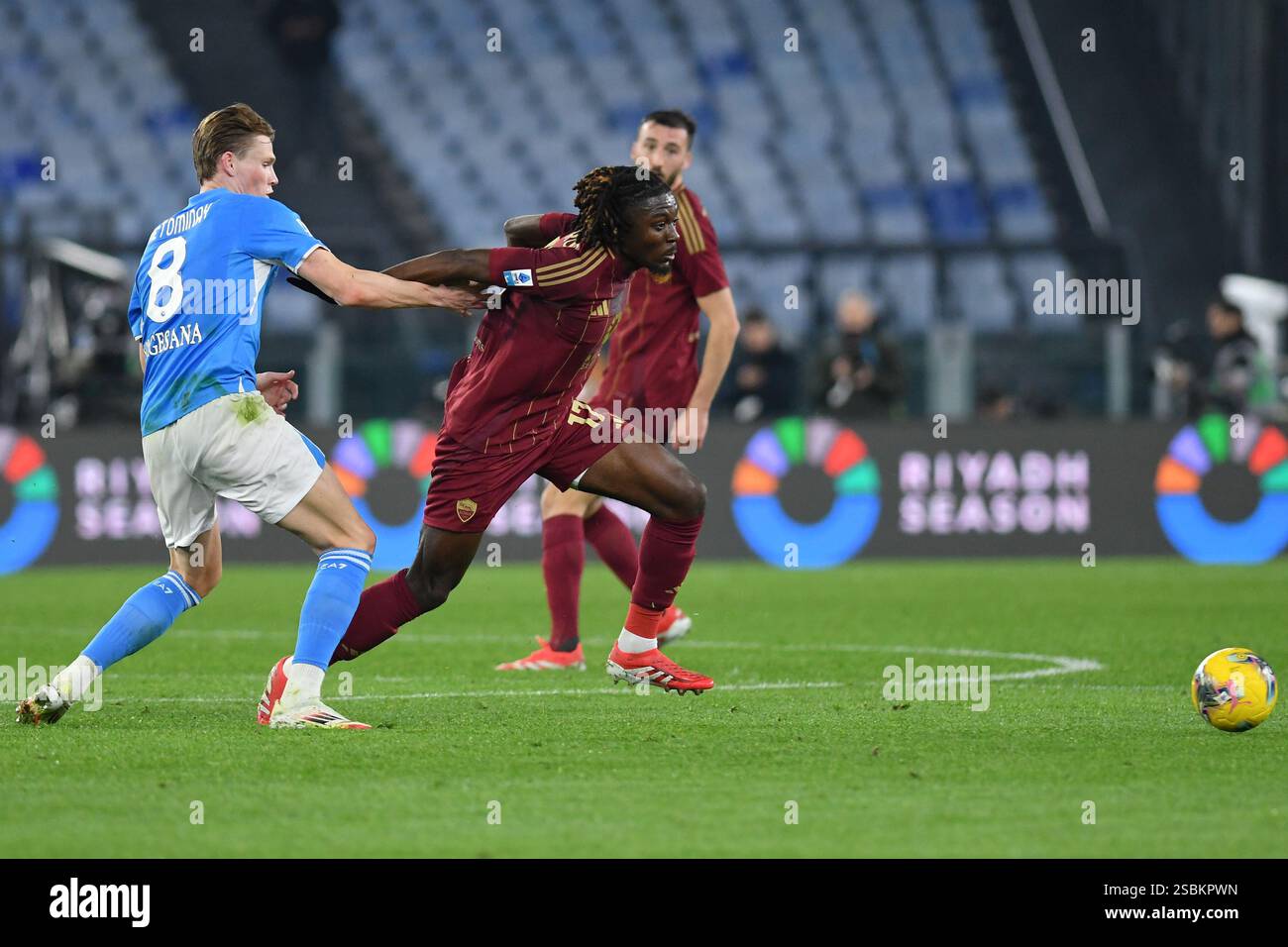 Rome, Lazio. 02nd Feb, 2025. Scott Mc Tominay of SSC Napoli, Manu Kone ...