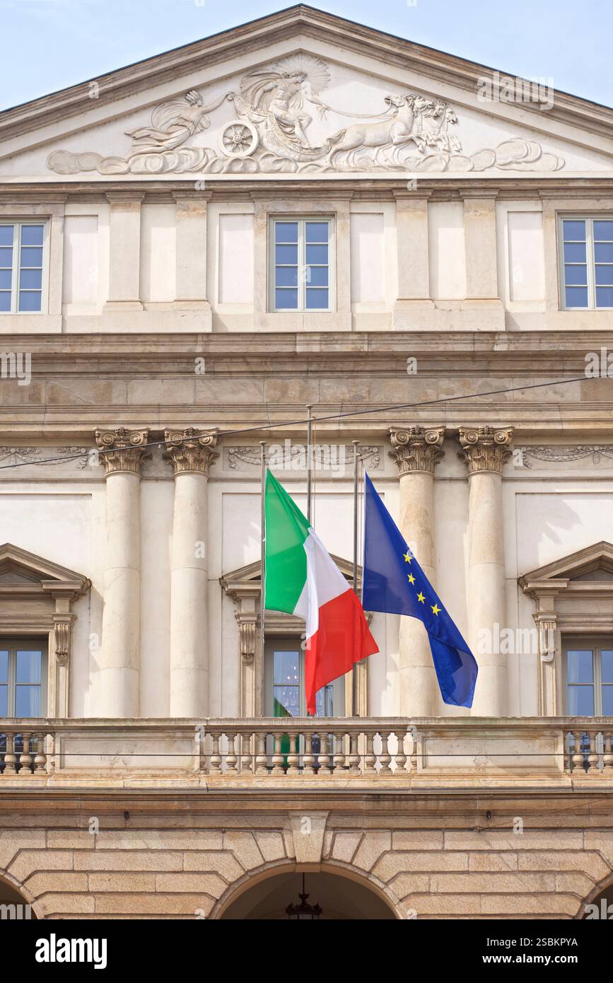 Facade of La Scala , officially Teatro alla Scala. An historic opera ...