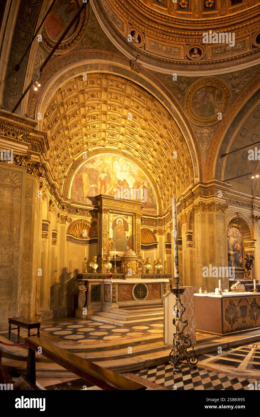 Interior of the Chiesa di Santa Maria presso San Satiro, Milan ...