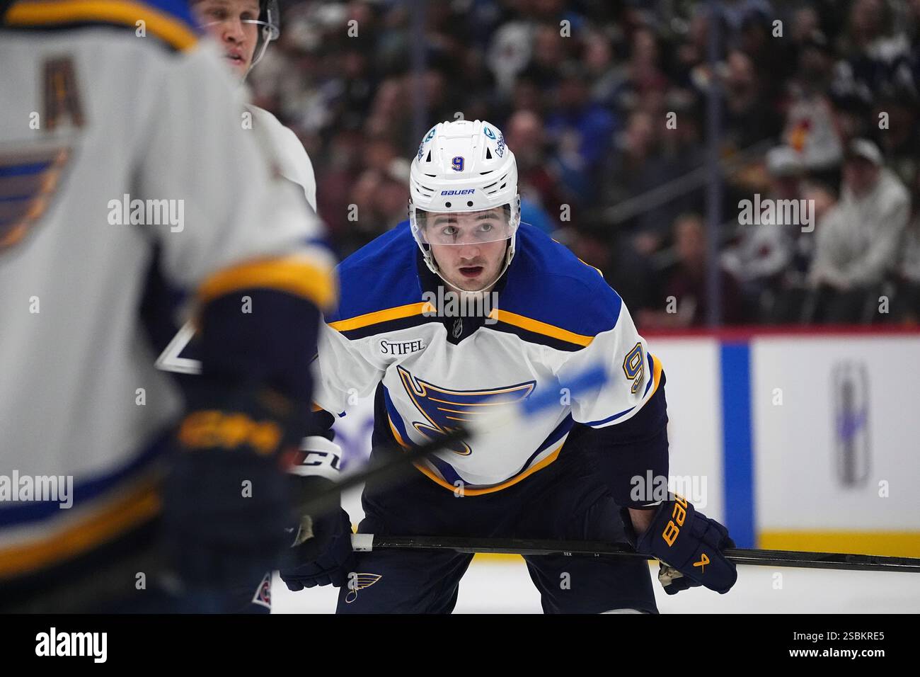 St. Louis Blues center Alexandre Texier (9) in the second period of an ...