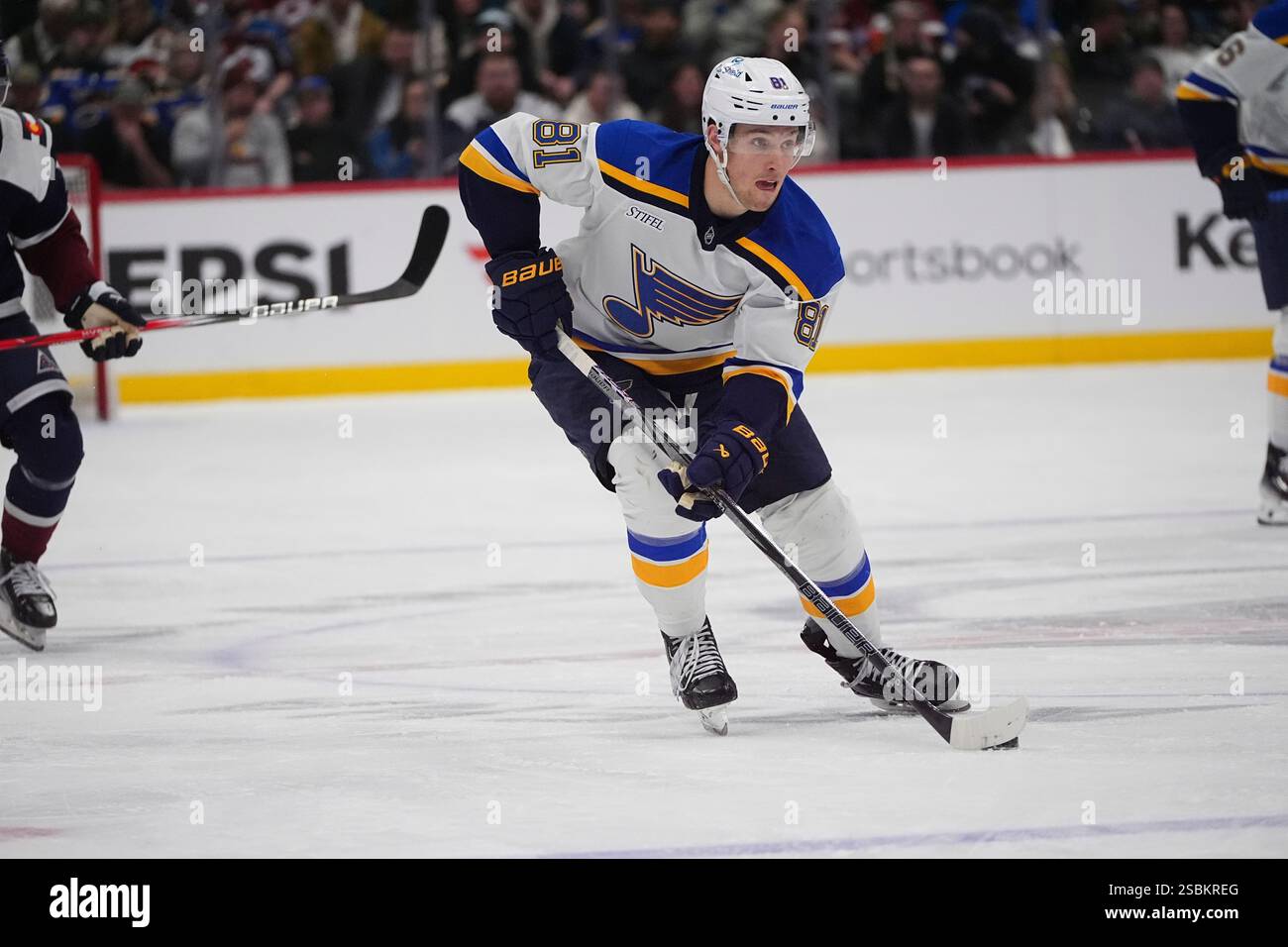 St. Louis Blues center Dylan Holloway (81) in the second period of an ...