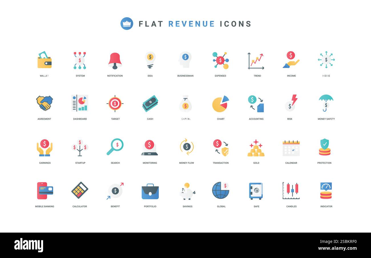 Revenue, finance and accounting report, money earnings and income color ...