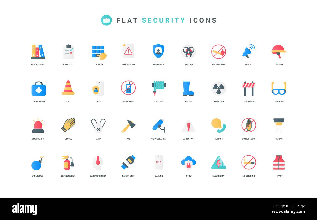 Work safety, health protection equipment for workplace, warning sign ...