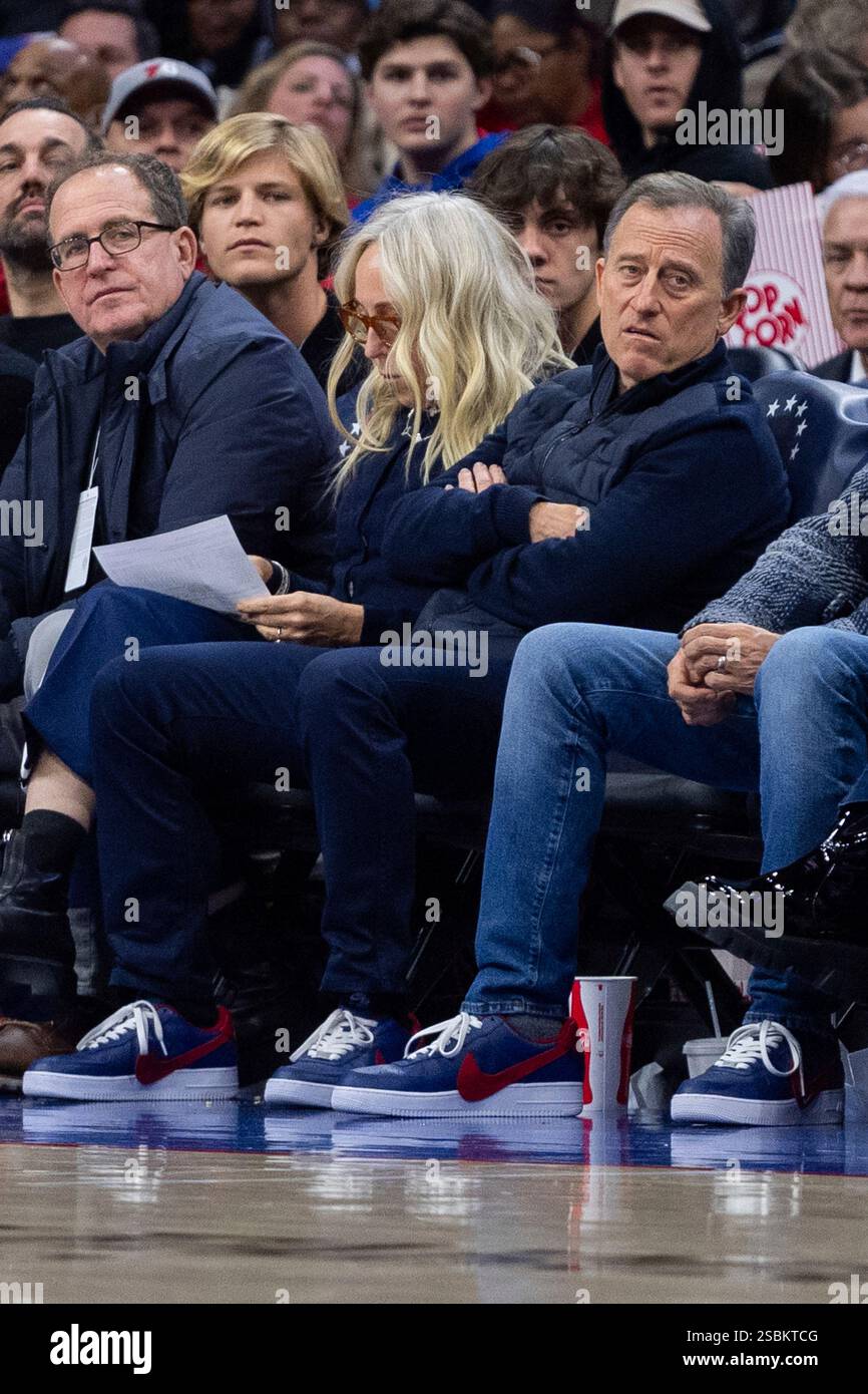 Philadelphia 76ers owner Joshua Harris looks on during the NBA ...
