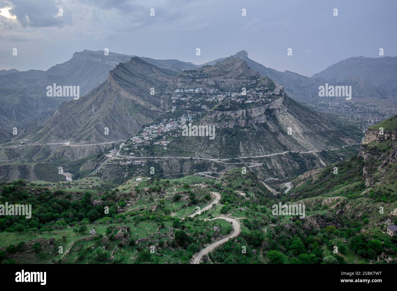 View of the Gunib Plateau in the western direction from the mountain ...