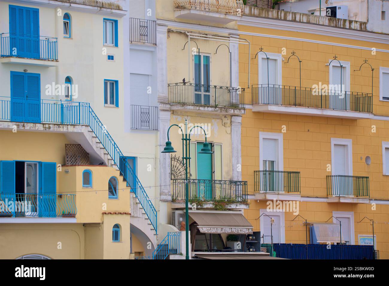 Vernacular Caprese architecture lines the waterfront at Marina Grande ...