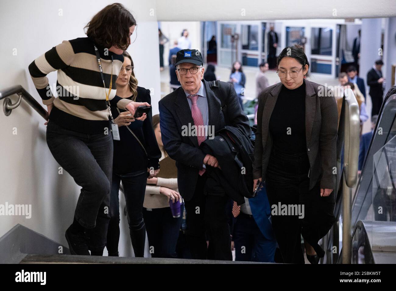 Sen. Peter Welch (D-Vt.) speaks with reporters as he walks to a vote at ...