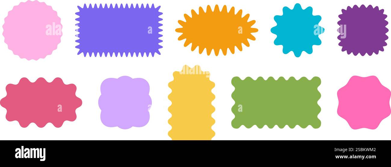 Set of colorful arch, rectangle and square, oval and circle shapes with ...