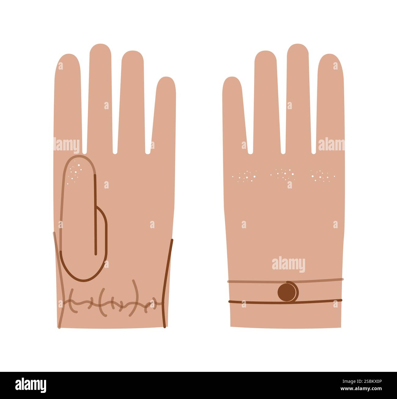 Driving Gloves Short Wrist length beige cartoon Fashion hand full ...