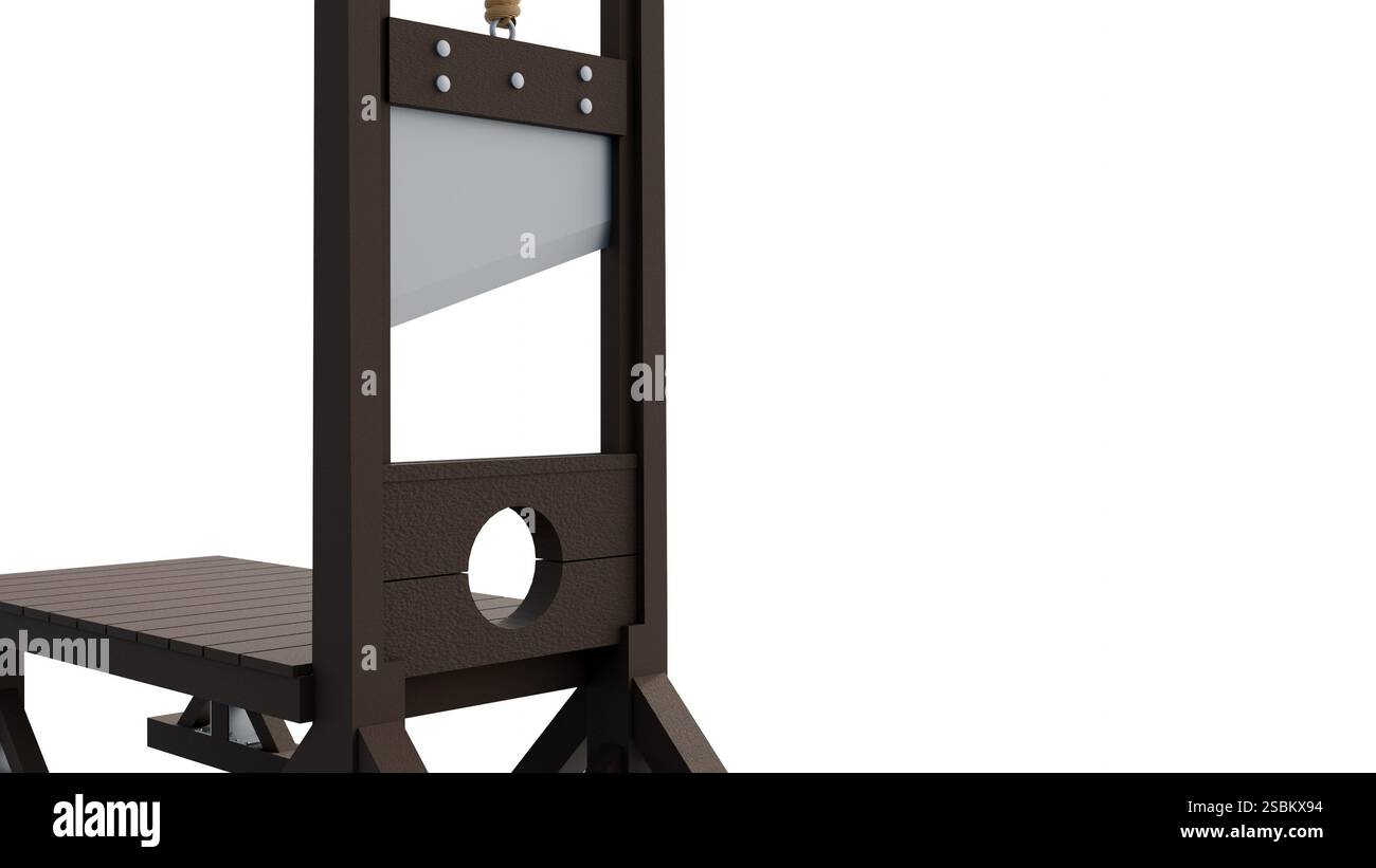 3d rendering of guillotine. this device is designed for punishment by ...