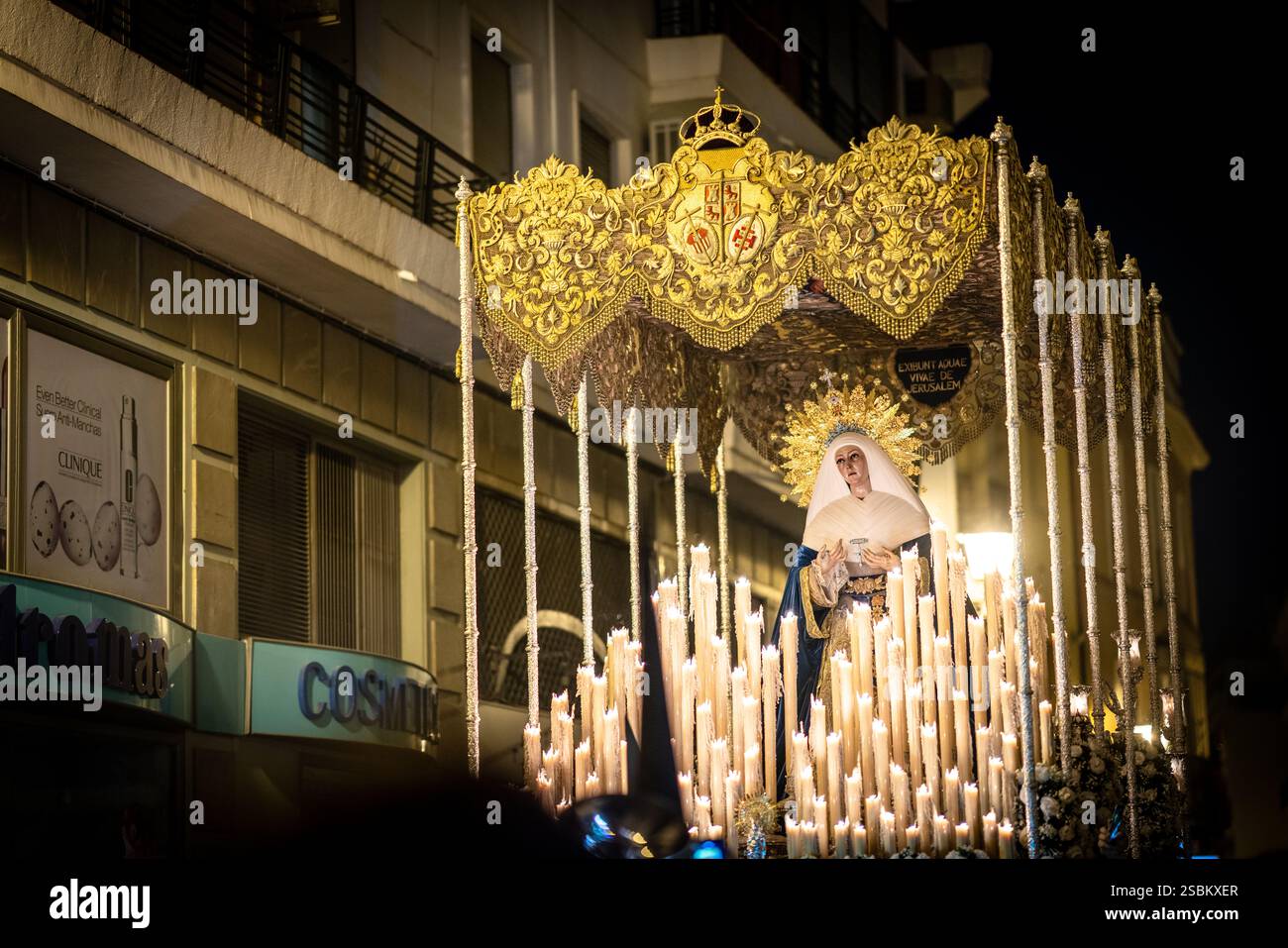 Seville, Spain, Apr 11 2017, Holy Week religious procession featuring a ...