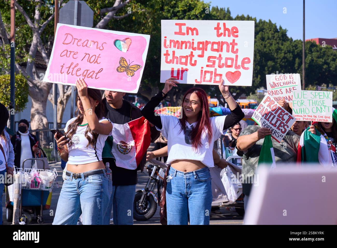 Downtown Los Angeles protests against Donald Trump deportations on ...