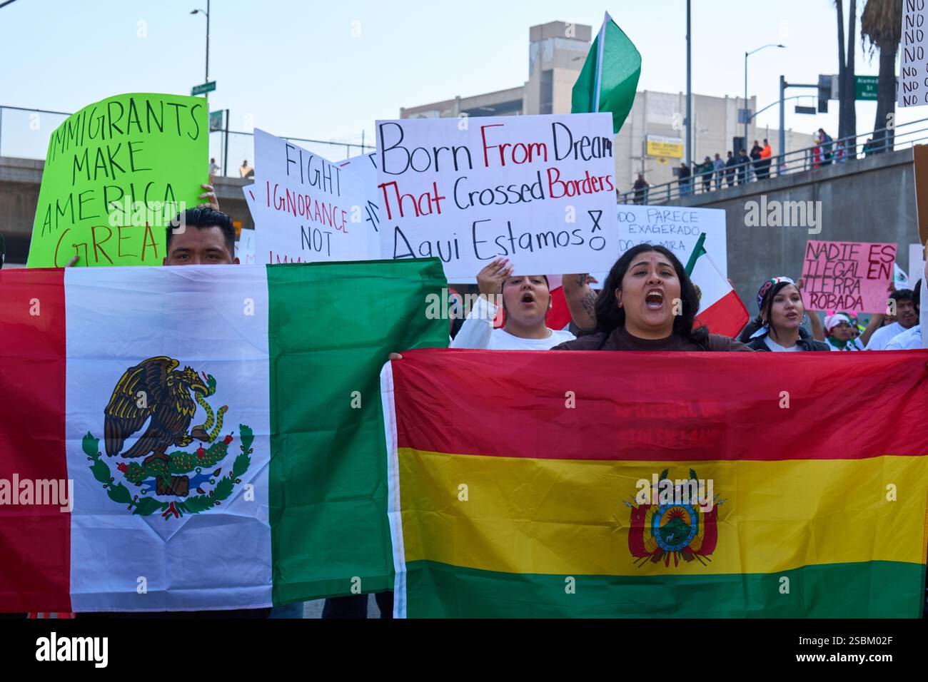 Downtown Los Angeles protests against Donald Trump deportations on ...