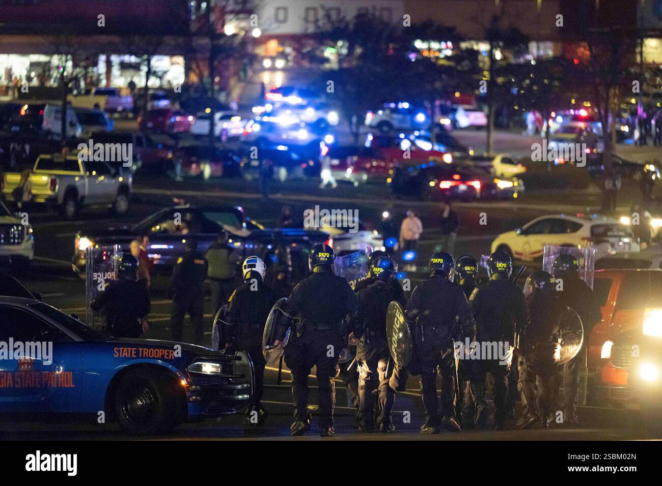 Atlanta, Ga, USA. 1st Feb, 2025. Law enforcement in riot gear descend ...