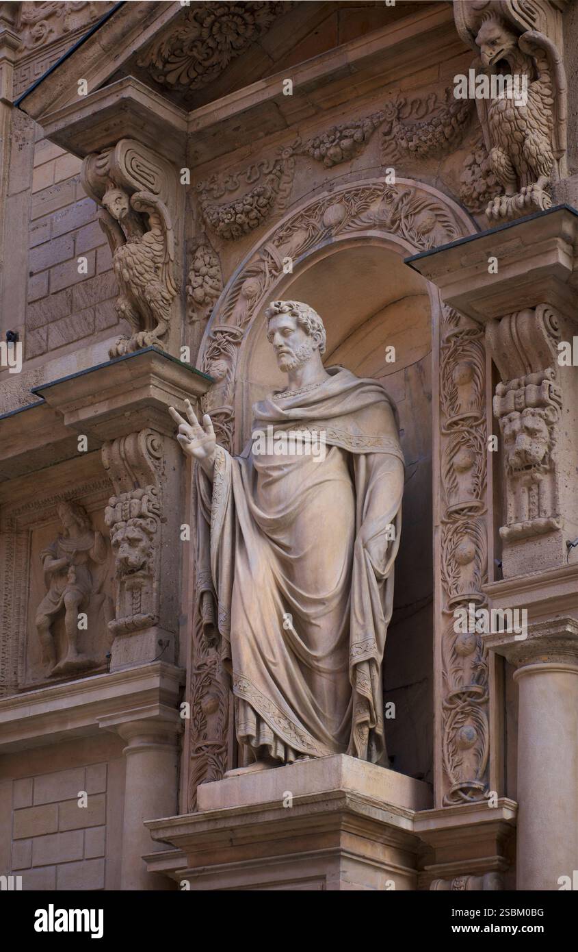 Statue dedicated to Saint Ambrose by Luigi Scorzini on the facade of ...