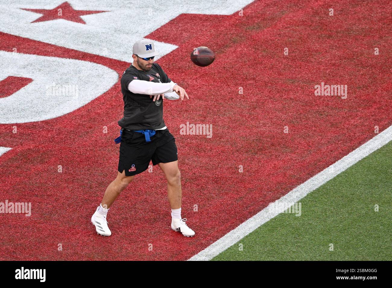NFC quarterback Baker Mayfield, of the Tampa Bay Buccaneers, throws a ...