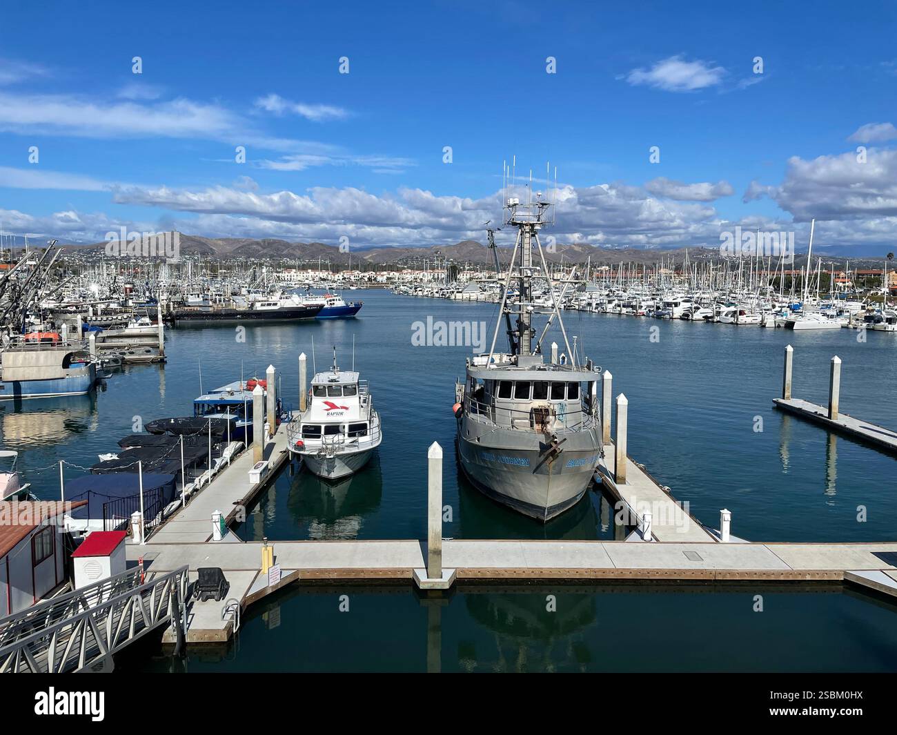 Ventura boat harbor on the Southern California Coast, north of Los ...