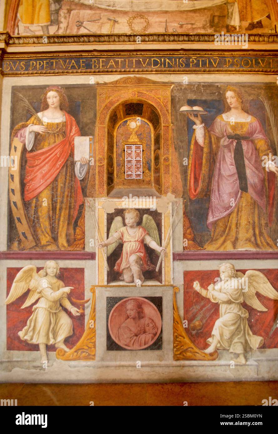 Hall of the Nuns. Detail of interior of the Church of San Maurizio al ...