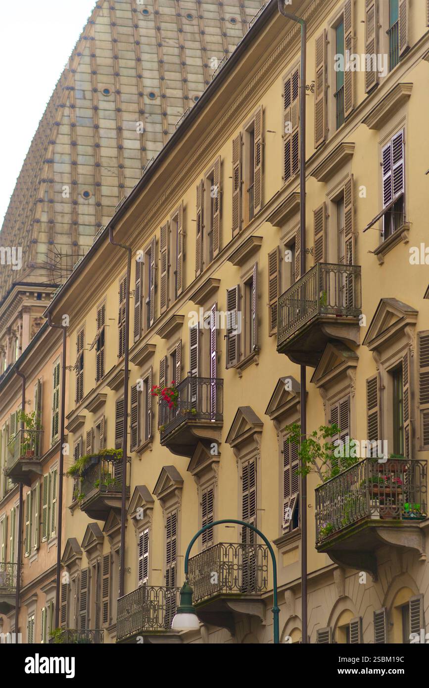 Via Gaudenzio Ferrari, Turin, Piedmont. with the roof architecture of ...