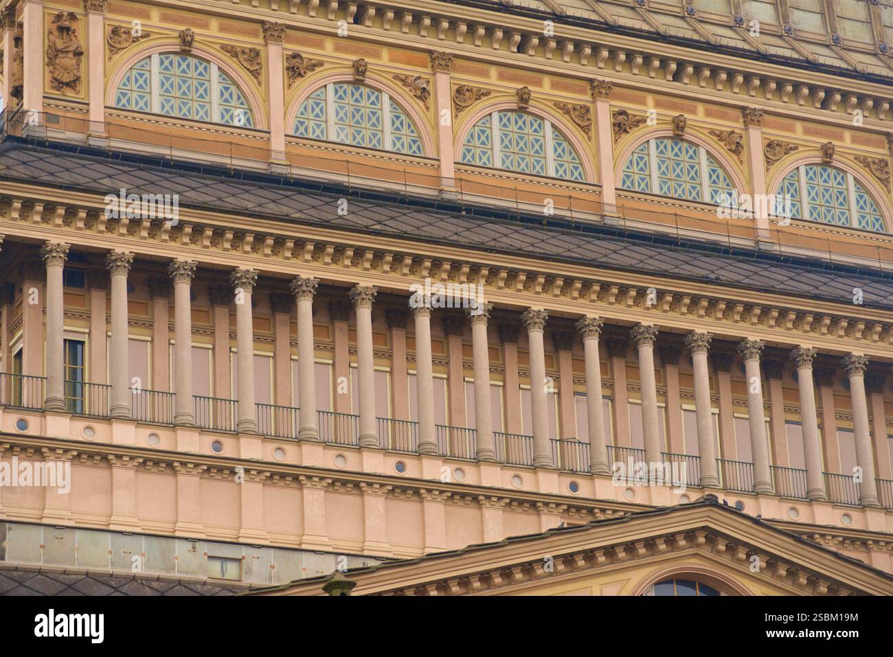 Detail of the side of the Mole Antonelliana, a major landmark building ...