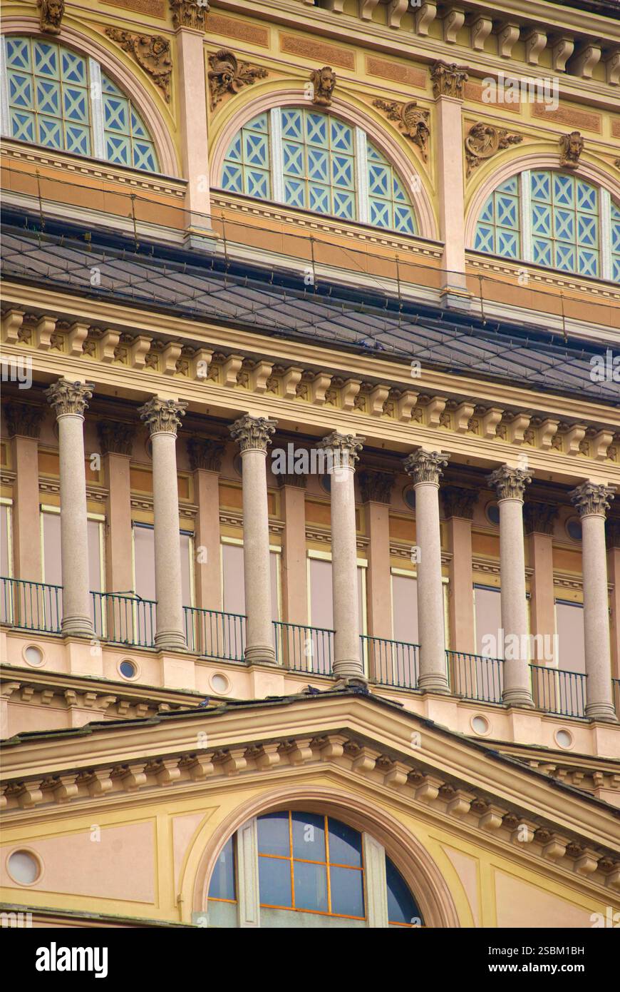 Detail of the side of the Mole Antonelliana, a major landmark building ...
