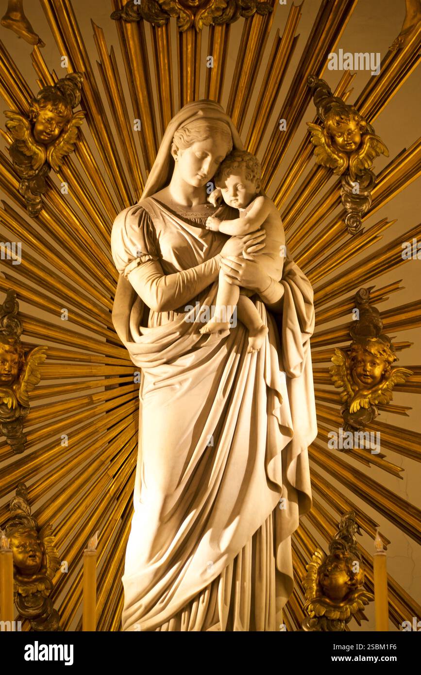 Statue of Madonna and child in the The church of the Gran Madre di Dio ...