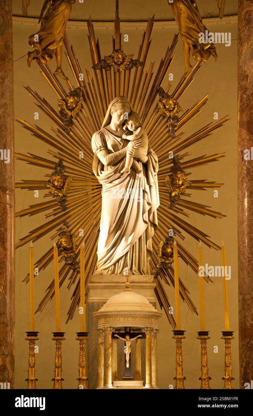 Statue of Madonna and child in the The church of the Gran Madre di Dio ...