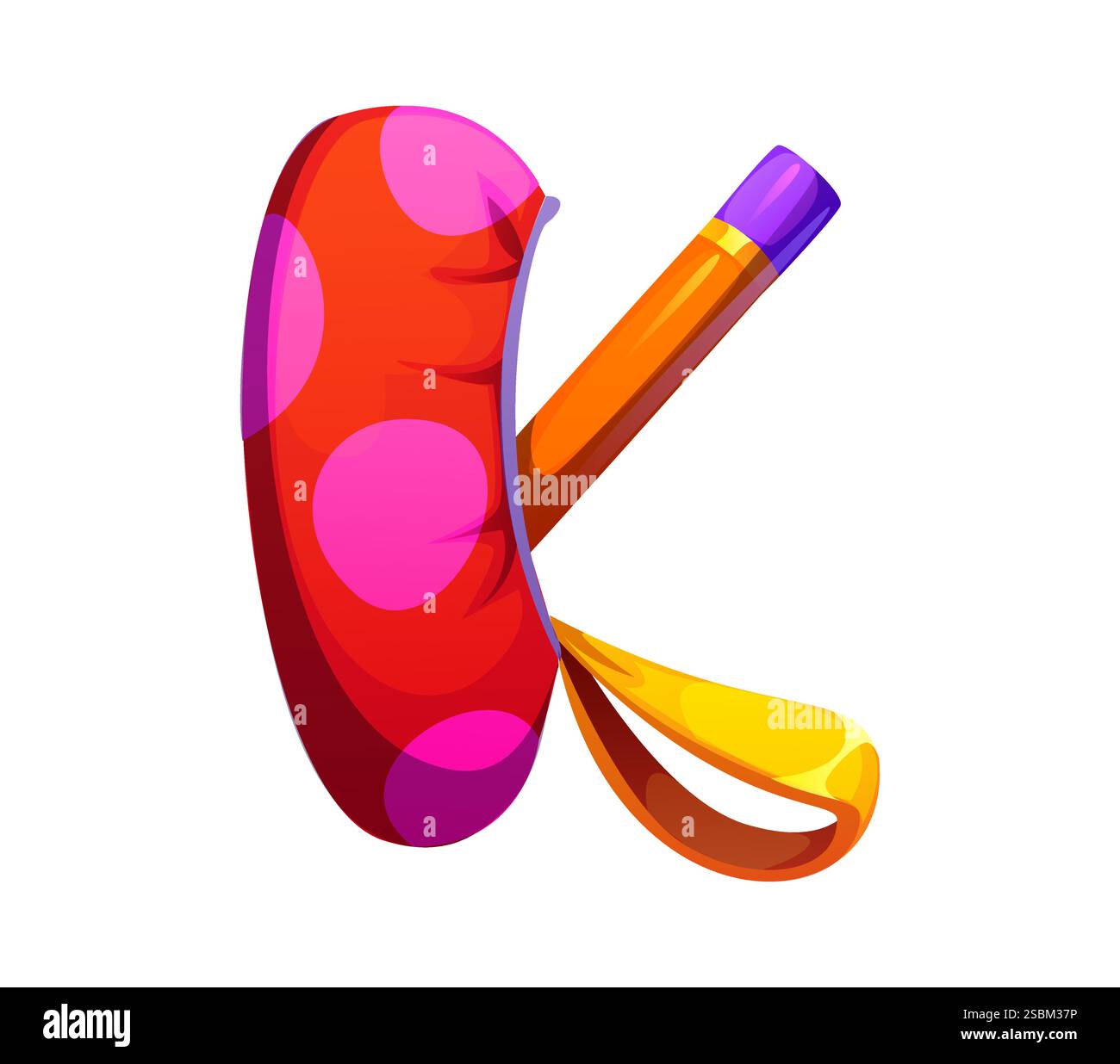 School education font pencil case stationery K letter. Student learning ...