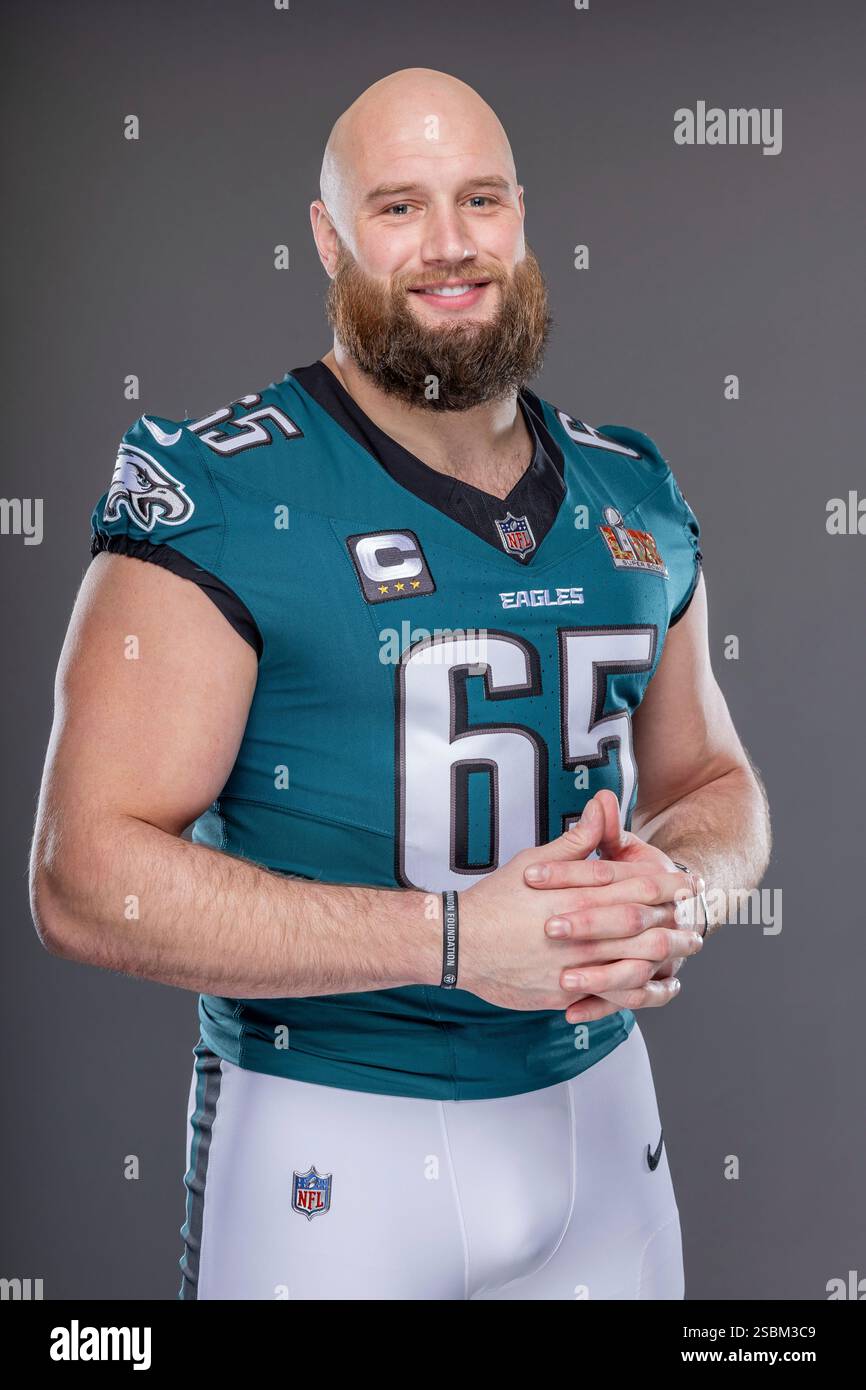 Philadelphia Eagles' Lane Johnson (65) poses for a portrait at NFL ...