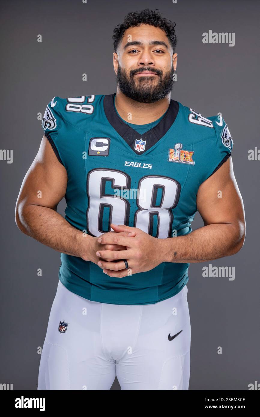 Philadelphia Eagles' Jordan Mailata (68) poses for a portrait at NFL ...