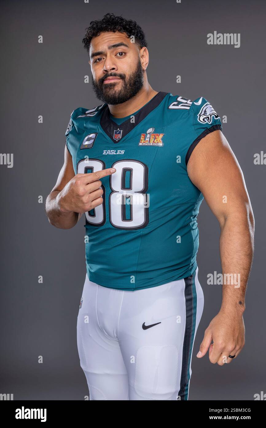 Philadelphia Eagles' Jordan Mailata (68) poses for a portrait at NFL ...