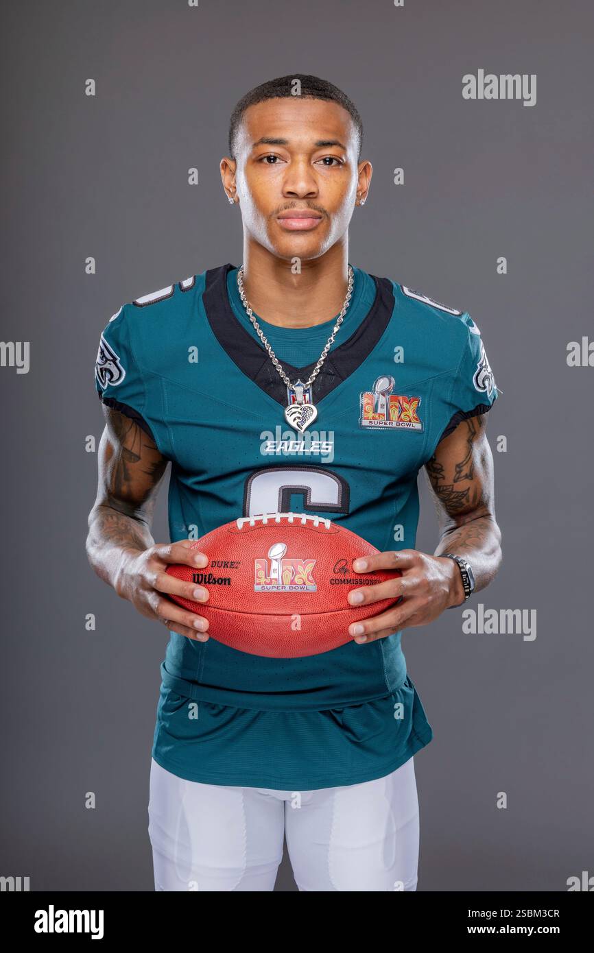 Philadelphia Eagles' DeVonta Smith (6) poses for a portrait at NFL ...