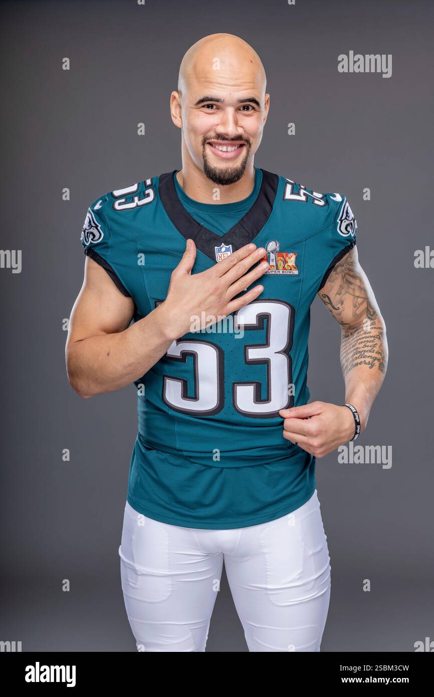 Philadelphia Eagles' Zack Baun (53) poses for a portrait at NFL ...