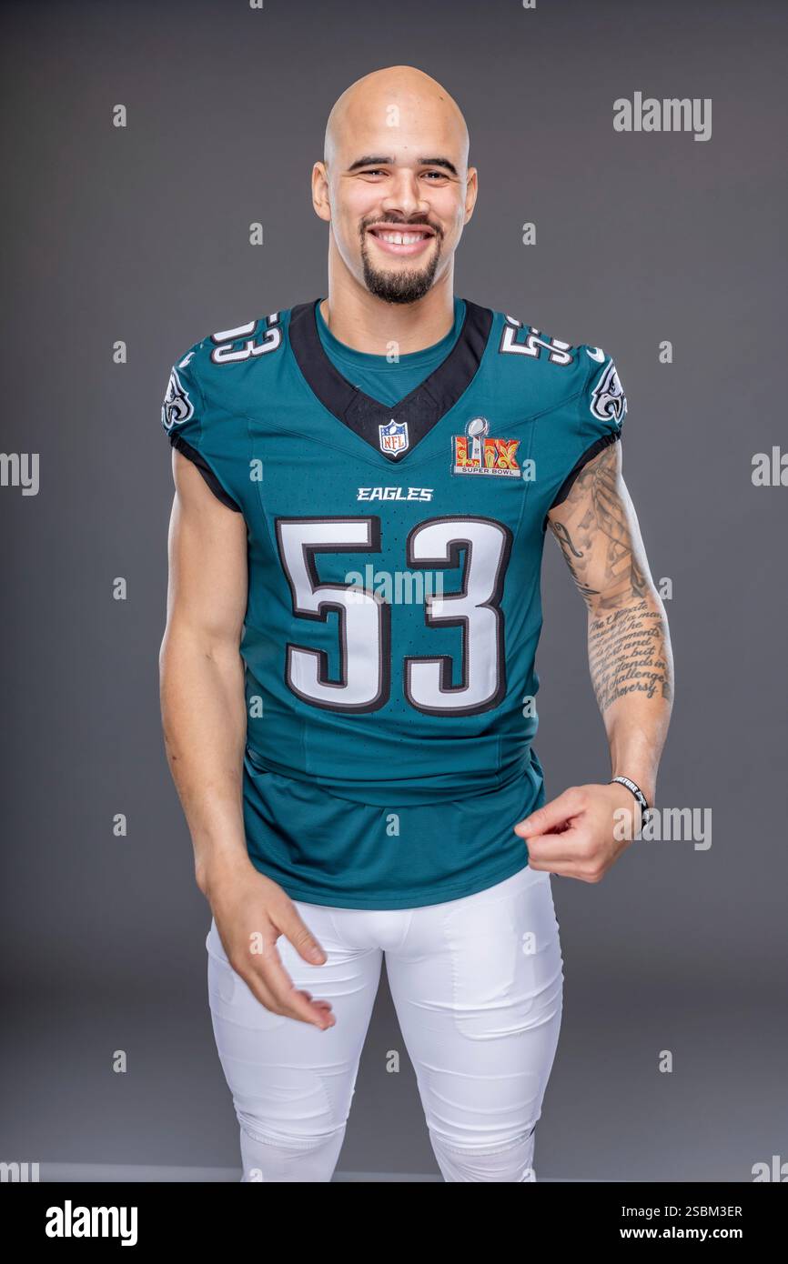 Philadelphia Eagles' Zack Baun (53) poses for a portrait at NFL ...
