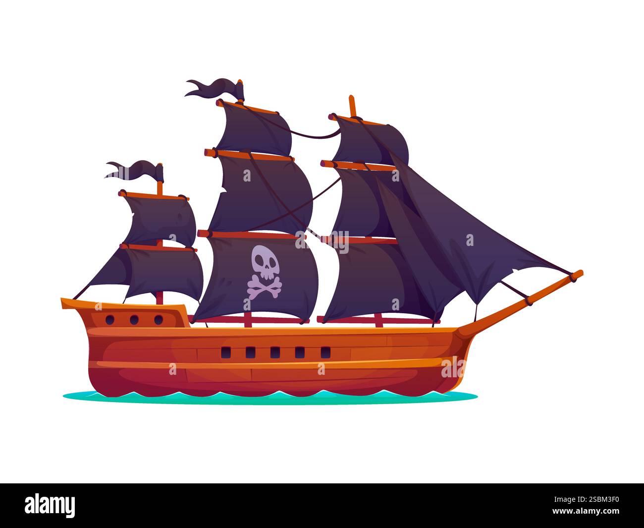 Corsair pirate antique brigantine sail ship. Privateer historical ...