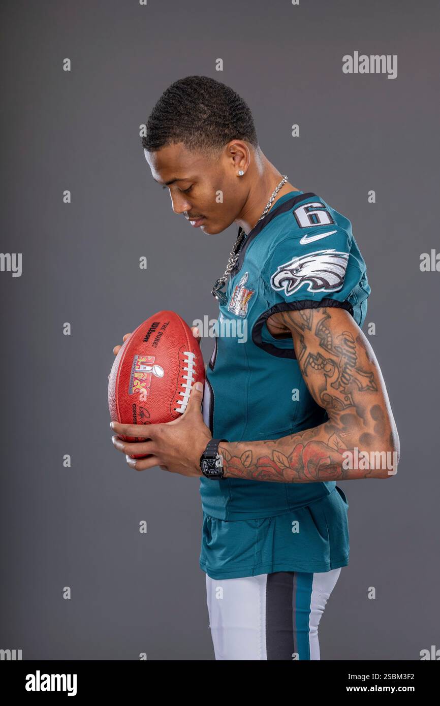 Philadelphia Eagles' DeVonta Smith (6) poses for a portrait at NFL ...