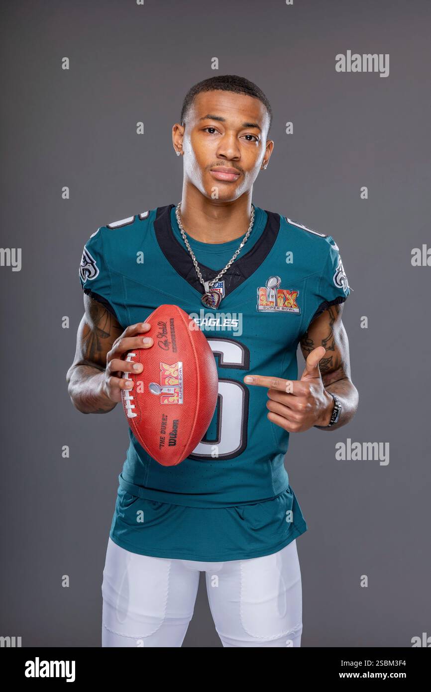Philadelphia Eagles' DeVonta Smith (6) poses for a portrait at NFL ...