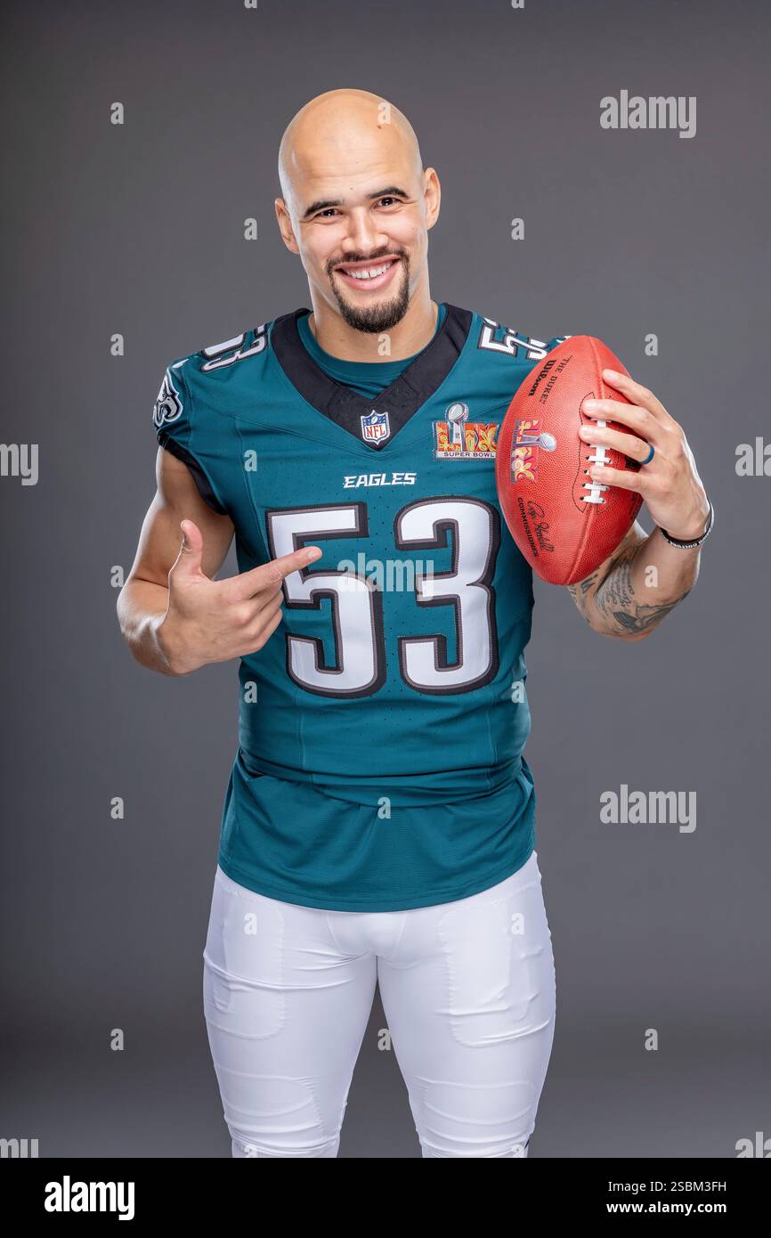 Philadelphia Eagles' Zack Baun (53) poses for a portrait at NFL ...