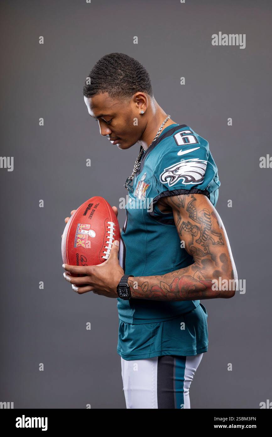 Philadelphia Eagles' DeVonta Smith (6) poses for a portrait at NFL ...