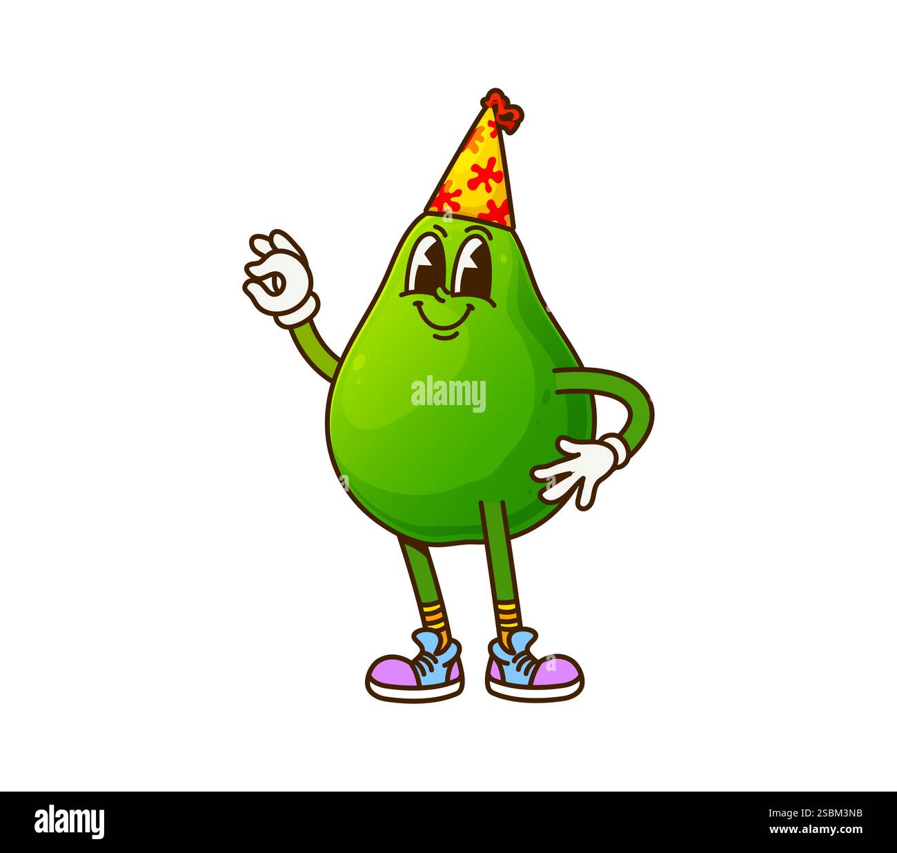 Cartoon groovy pear fruit Stock Vector Images - Alamy