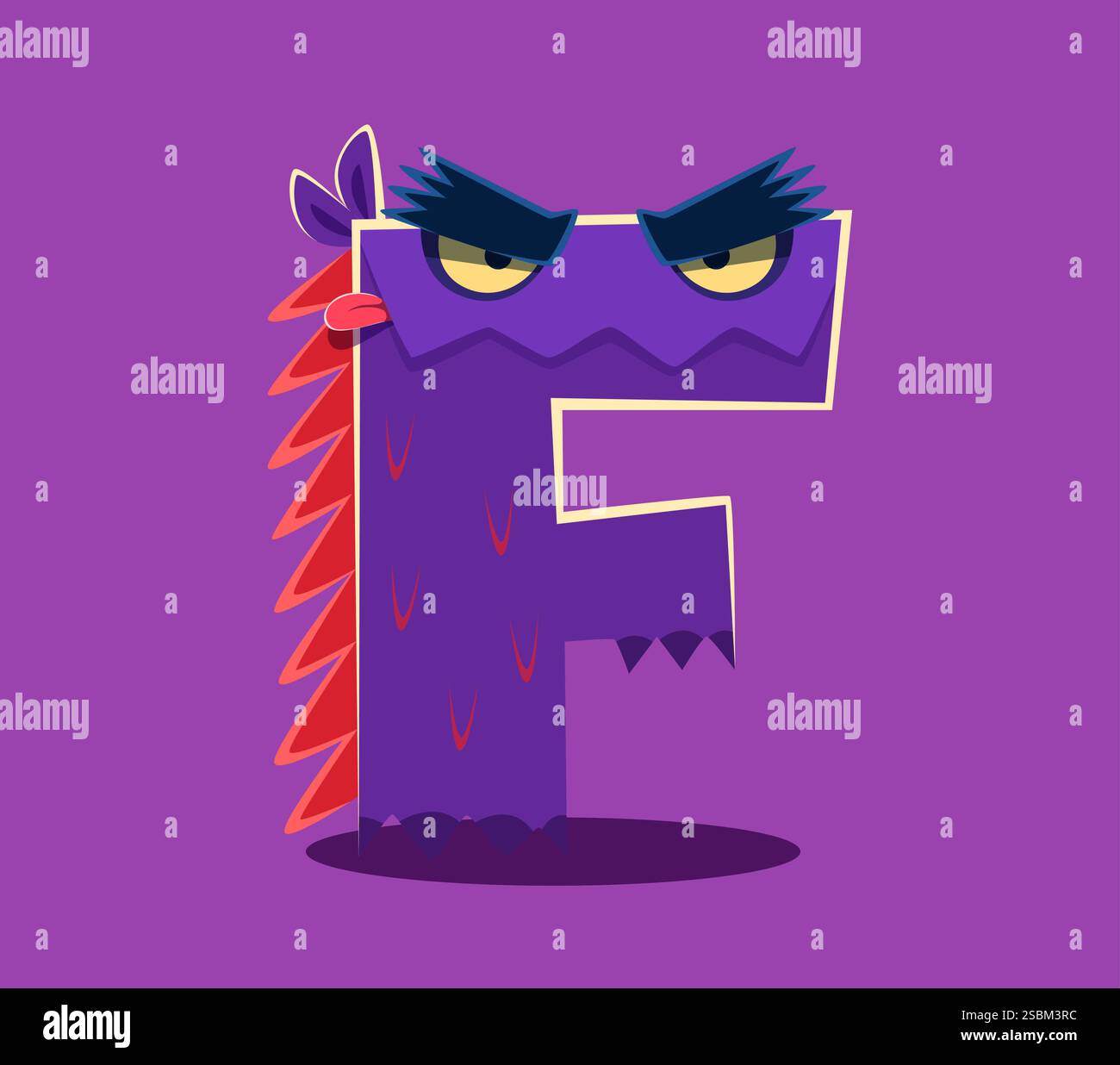 Halloween font letter F bizarre monster character. Bizarre Halloween ...