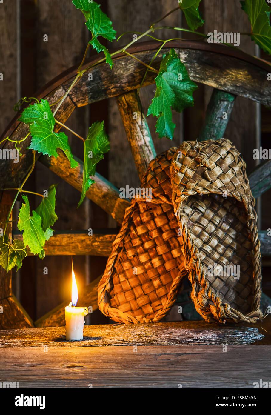 Retro still life with objects of ancient household utensils Stock Photo ...