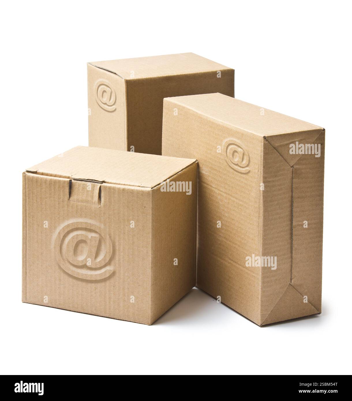 Cardboard boxes for goods and products isolated on white background ...
