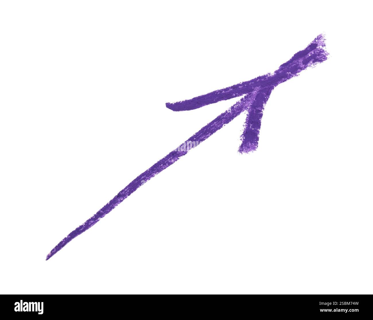 One purple drawn arrow isolated on white Stock Photo - Alamy