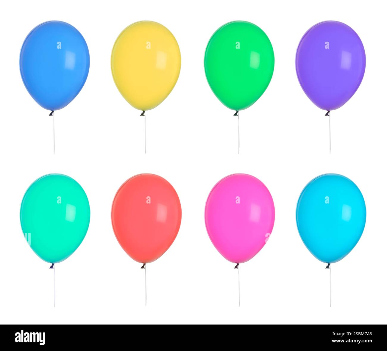 Balloons in different colors isolated on white, set Stock Photo - Alamy