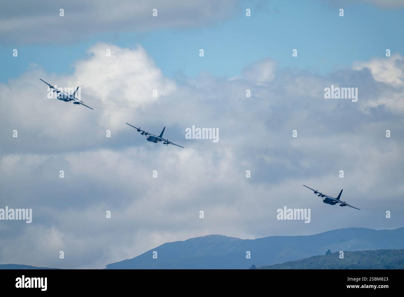 Hercules C130 H in farewell flypast - Wellington , New Zealand Stock ...